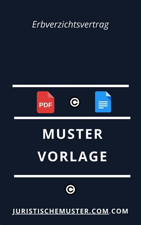 Erbverzichtsvertrag Vorlage Muster