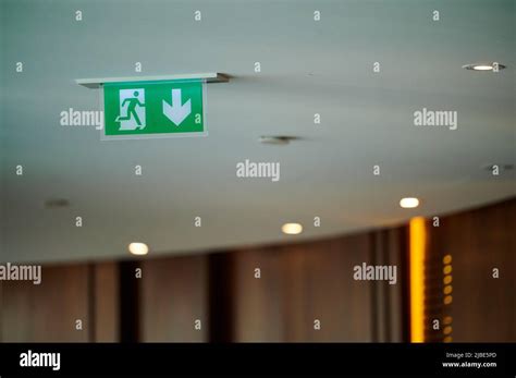 Ceiling Sign Exit Entrance Graphic Symbol Movement Indicator In The