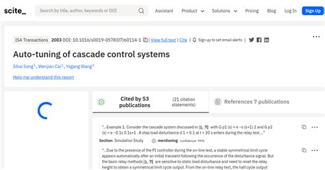 Auto Tuning Of Cascade Control Systems