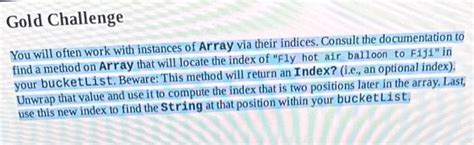 Solved You Will Often Work With Instances Of Array Via Their