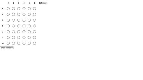 Dynamic Radio Button Table Helpafriend