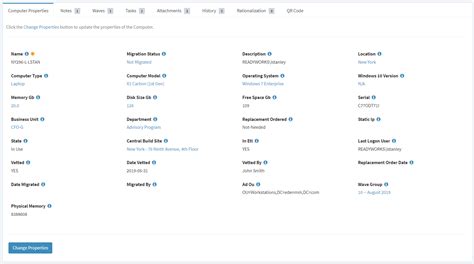 Asset Properties Readyworks User Guide