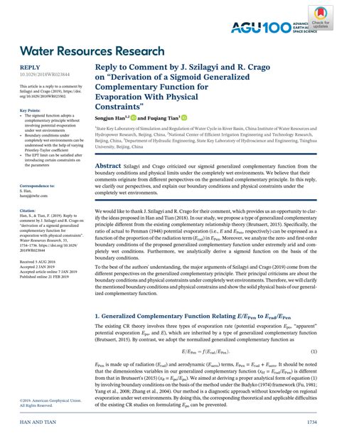 Pdf Reply To Comment By J Szilagyi And R Crago On Derivation Of A