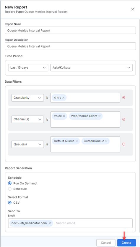 Queue Metrics Interval Report Kore Ai Docs
