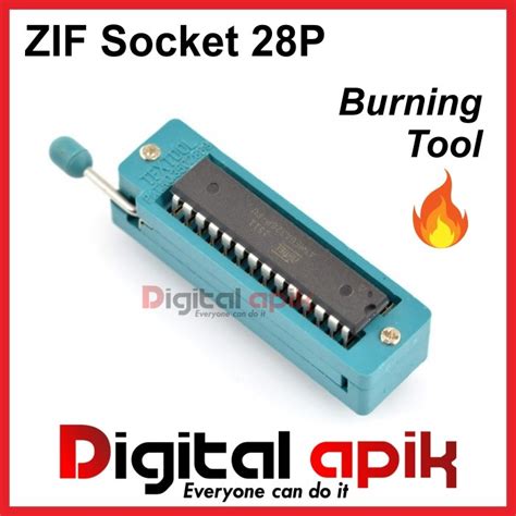 Jual Burning Tool Zif Socket Dip 28p 28 Pin Text Texttool Ic Atmega Arduino Shopee Indonesia