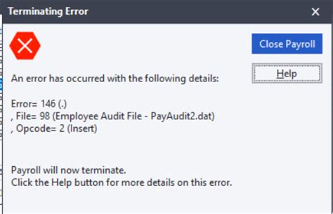 DATABASE ERROR MESSAGE General Discussion Sage Pastel Payroll Community Hub