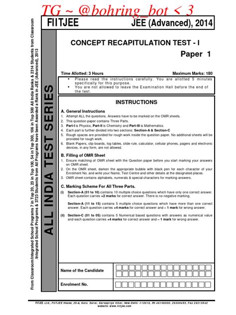 Fiitjee Aits 2014 Papers Pdf Acid Applied And Interdisciplinary