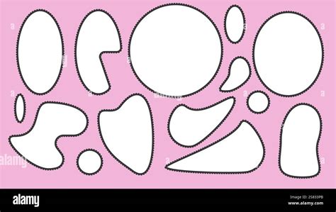 Scallop Edged Frame Templates Set Oval And Irregular Brutalist Shapes Geometry Borders With