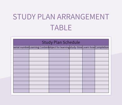 Weekly Study Plan Form Excel Template And Google Sheets File For Free Download Slidesdocs