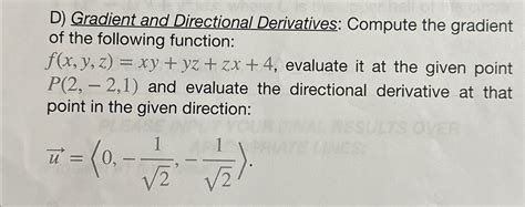 d ﻿gradient and directional derivatives compute the