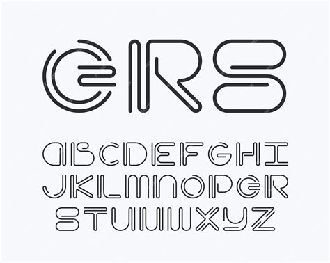 Premium Vector Curved Line Latin Font Of English Alphabet