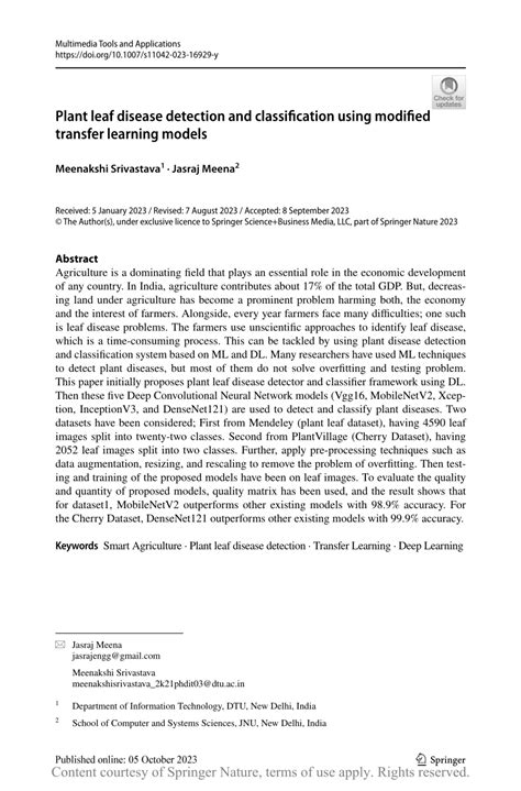 Plant Leaf Disease Detection And Classification Using Modified Transfer Learning Models