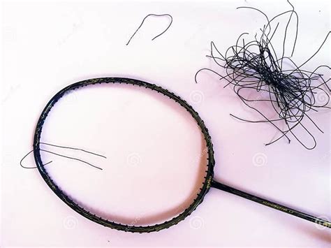 Badminton Racket With A Broken Strings On Color Background Editorial Photography Image Of Game