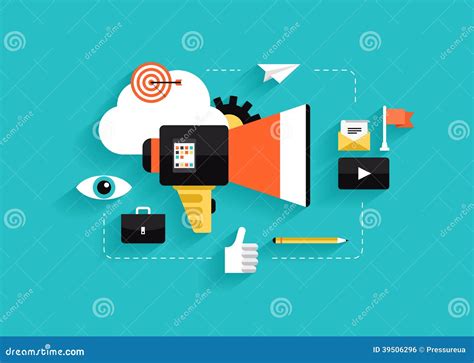 Social Media Marketing Flat Illustration Stock Vector Illustration Of