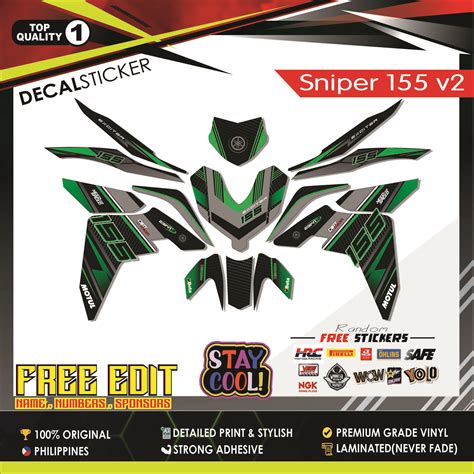 Yamaha Sniper 155 Decals Scratch Proof Never Fade Laminated Gloss
