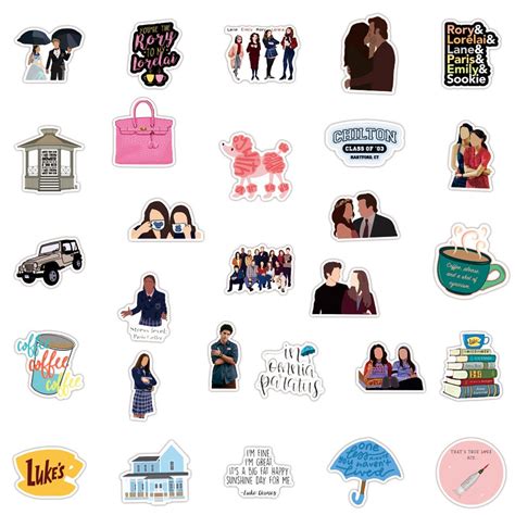 Pack Of 25 Vinyl Gilmore Girls Stickers Die Cut Decal Set Etsy