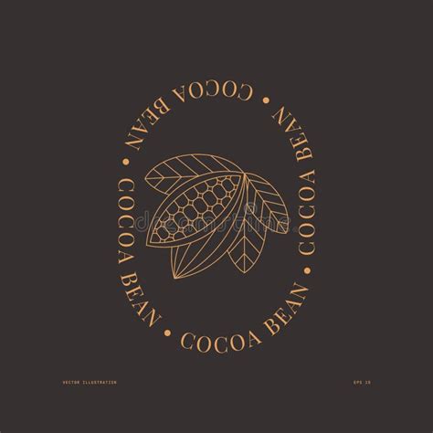 Cocoa Bean Minimalist Outline Illustration Abstract Design Template Chocolate Cacao Beans