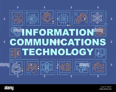 Information Communication Technology Word Concepts Dark Blue Banner Stock Vector Image And Art Alamy