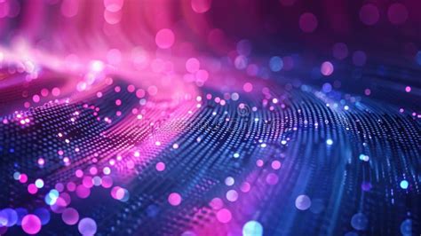 Artistic Rendering Of A Flowing Interconnected Network Glowing Pink And Purple Dots