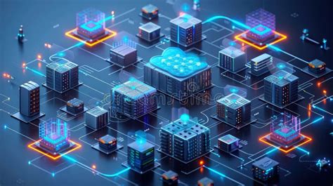 Cloud Computing Infrastructure Data Centers Servers And Networking Equipment Stock