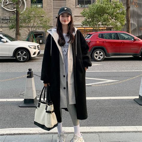봄신상 롱코트 겨울코트 페이크 후드 레이어드 퍼자켓 뽀글이 양털후리스 블랙 아우터 싱글 봄코트형원피스 20대 오버핏 빅사이즈 캠퍼스룩 기본템 결혼식 코디 2월 3월