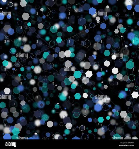 Illustration Of An Abstract Light Dots And Blurred Hexagon Backdrop Like Bokeh Spot Hex Shapes