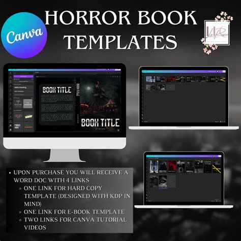 Horror Book Cover Template Etsy