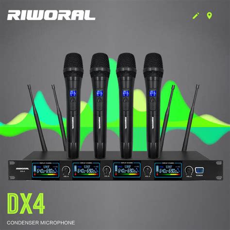 Wireless Microphone Karaoke Dual Uhf Handheld Microphones Heavy Duty Cordless Wireless Metal