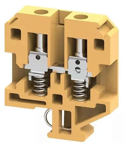 Connectwell Melamine Yellow Sq Mm Spring Loaded Terminal Blocks Cts Sc Pack Of Pcs