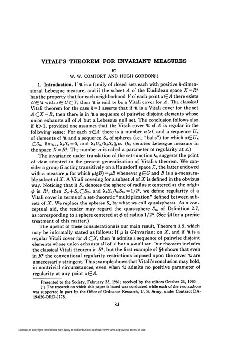 pdf vitali s theorem for invariant measures