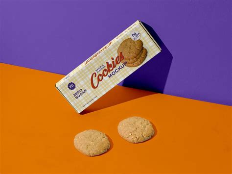 Free Cookie Product Packaging Box Mockup Psd Free Package Mockup