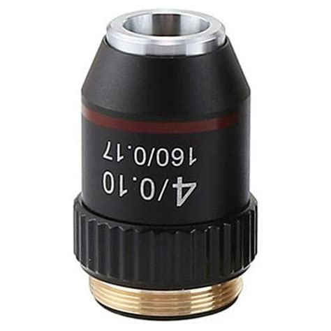 Black Achromatic 20 2mm Objective Lens For Microscope 195 With Standard Cover Glass Thickness 4x