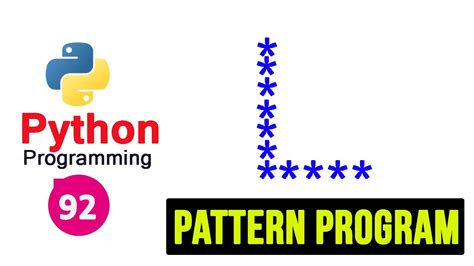 python pattern programs printing stars in l shape youtube