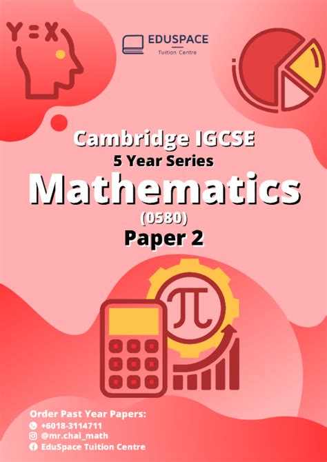 Cambridge Igcse Extended Mathematics 0580 5 Years Series Past Year Papers With Mark Schemes Lazada