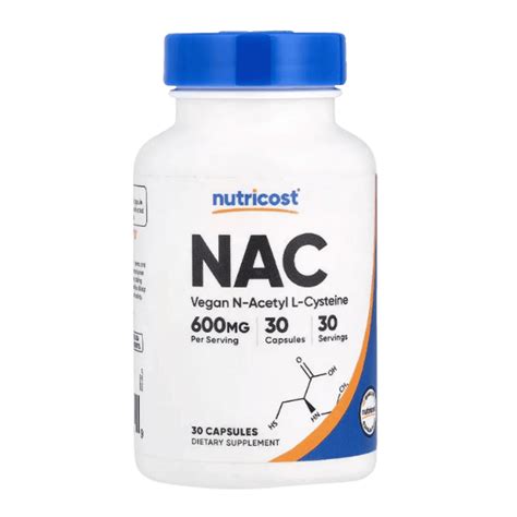 Nac 600mg 30caps Nutricost Aleksuplementi