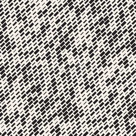 Vector Seamless Black And White Irregular Dash Rectangles Grid Pattern Trendy Monochrome