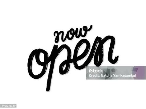 이제 엽니다 흰색 배경에 고립 된 손으로 쓴 글자 포스터 소셜 네트워크 배너 카드에 대한 벡터 템플릿 감사합니다에 대한 스톡 벡터 아트 및 기타 이미지 Istock