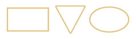 황금빛 럭셔리 프레임 컬렉션 3d 사실적인 직사각형 삼각형 사진 프레임에 대한 타원형 개체 모형 인증서 상장 우표 인사말 카드를 위한 기하학적 장식 테두리 벡터 0명에 대한