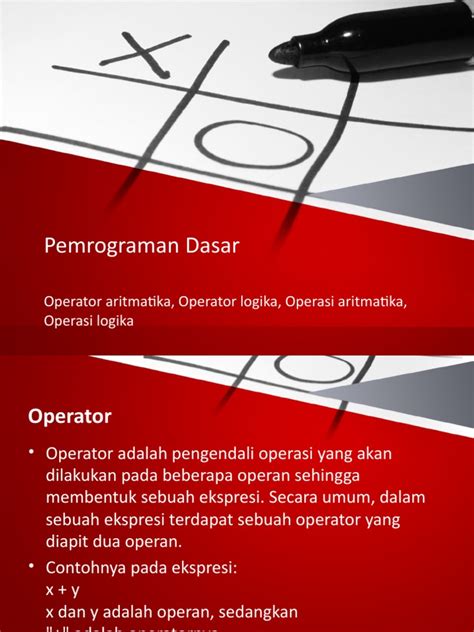 Materi Pemrograman Dasar 4 2 Operator Aritmatika Operator Logika