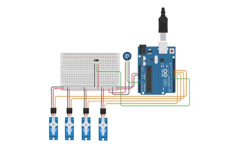 Circuit Design Automatic Door Locking System Tinkercad