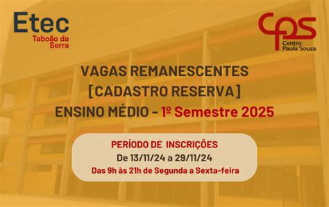 Horário Escolar Modular Etec De Taboão Da Serra