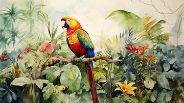 Premium Ai Image Watercolor Rainforest Wildlife