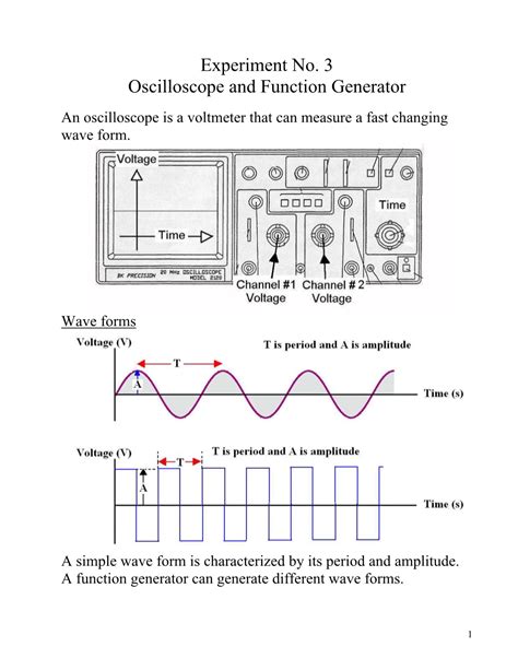 experiment no 3 oscilloscope and function generator docslib