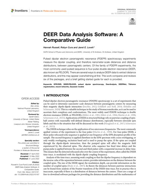 Pdf Deer Data Analysis Software A Comparative Guide
