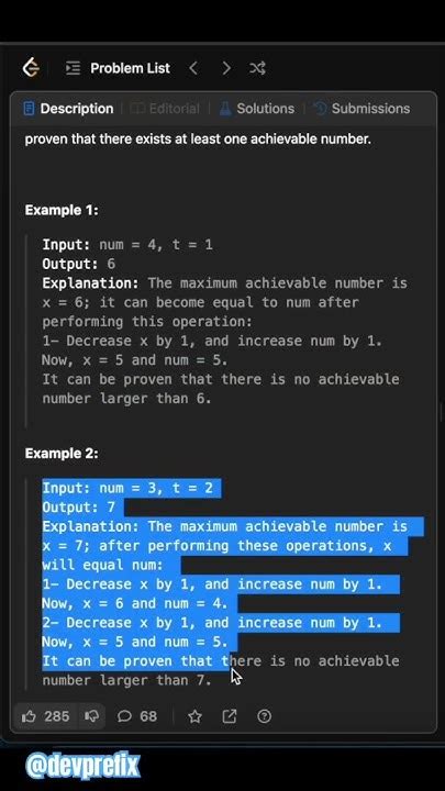 Find The Maximum Achievable Number Leetcode 2769 Shorts Maths