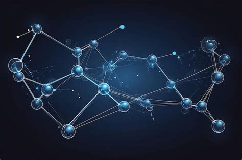 Premium Photo Abstract Molecule Structure On Dark Blue Color Background Vector Illustration Of