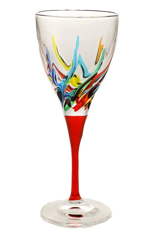 Trix Red Stem Wine Glass Italian World
