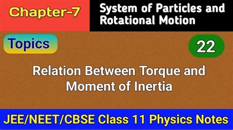 Relation Between Torque And Moment Of Inertia Maths And Physics With Pandey Sir