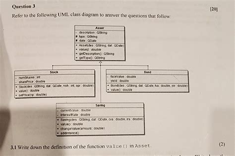 Refer To The Following Uml Class Diagram To Answer