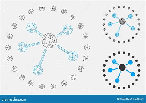 Links Diagram Vector Mesh Carcass Model And Triangle Mosaic Icon Stock
